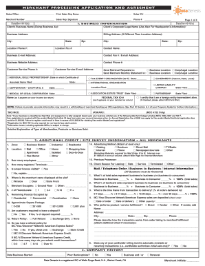 Fillable Online MERCHANT PROCESSING APPLICATION AND AGREEMENT - Data ...