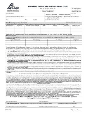Fillable Online BEGINNING FARMER AND RANCHER APPLICATION Fax Email ...