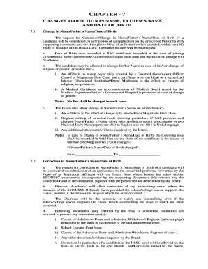 Fillable Online CHANGE/CORRECTION IN NAME, FATHERS NAME, Fax Email ...