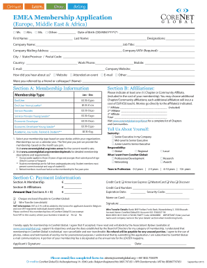 Fillable Online EMEA Membership Application Fax Email Print - pdfFiller