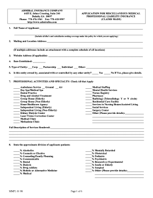 Fillable Online Arch Misc Medical App Fax Email Print - pdfFiller