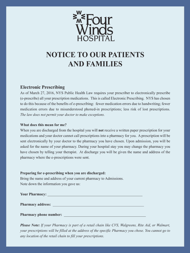 Fillable Online Hospital - Four Winds Hospitals Fax Email Print - pdfFiller