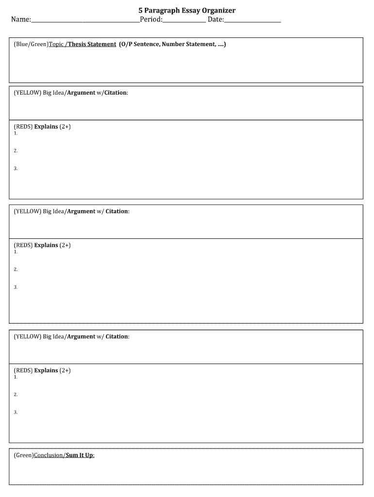 Fillable Online escalante durangoschools How to Expand a 1 Paragraph to ...