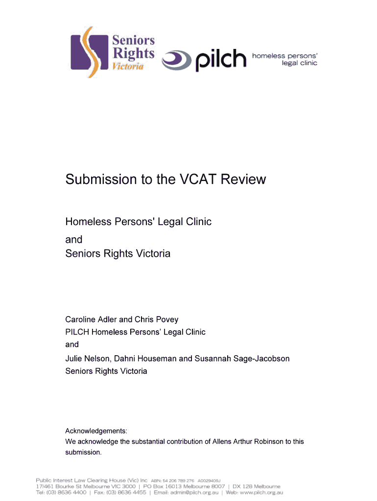 Fillable Online Submission to the VCAT Review Fax Email Print - pdfFiller