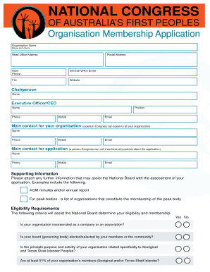 Fillable Online National Congress of Australia's First Peoples Fax ...