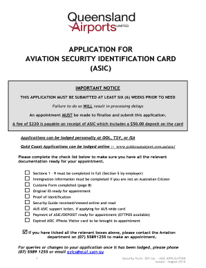 Fillable Online gold coast airport asic Fax Email Print - pdfFiller