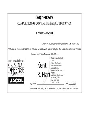 Fillable Online COMPLETION OF CONTINUING LEGAL EDUCATION Fax Email ...