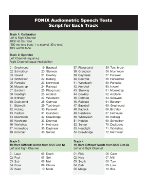 Fillable Online FONIX Audiometric Speech Tests Fax Email Print - pdfFiller