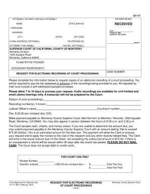 Fillable Online monterey courts ca , DEPUTY Fax Email Print - pdfFiller