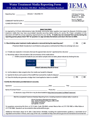 Fillable Online tier2 iema state il Water Treatment Media Reporting ...