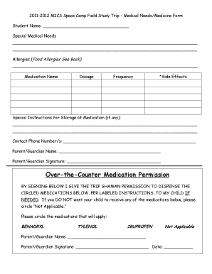 Fillable Online micharter Over-the-Counter Medication Permission ...