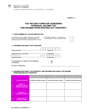 Fillable Online ANNEX 4 TAX RETURN FORM FOR ASSESSING PERSONAL INCOME ...
