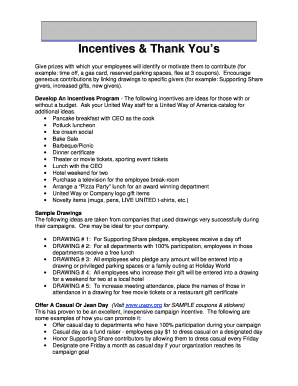Fillable Online Incentives & Thank Yous Fax Email Print - pdfFiller