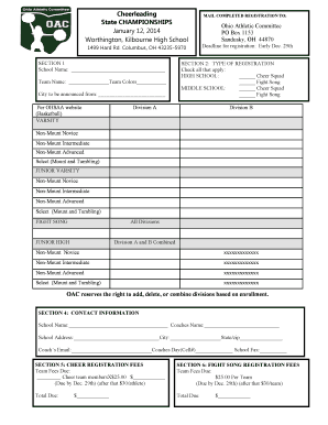 Fillable Online Team Name Team Colors Fax Email Print - pdfFiller