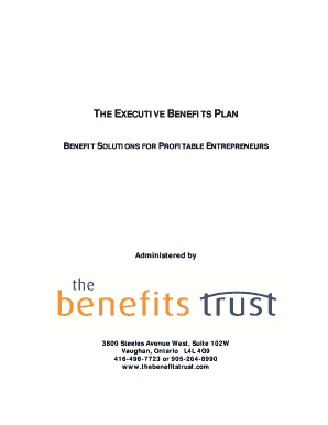 Fillable Online Executive Benefits Plan Package - The Benefits Trust ...