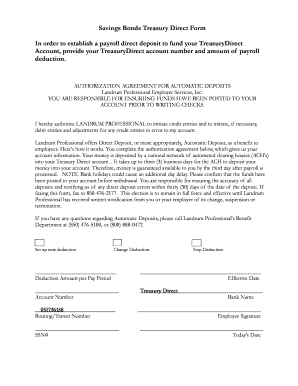 Fillable Online Savings Bonds Treasury Direct Form In order to ...