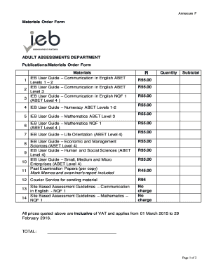Fillable Online ieb co Order Form - Ieb - ieb co Fax Email Print ...