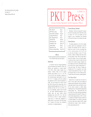 Fillable Online PKU ORGANIZATION OF ILLINOIS P Fax Email Print - pdfFiller