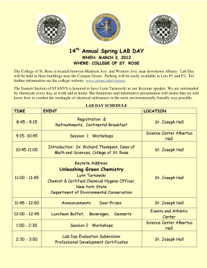 Fillable Online eastern-stanys 14th Annual Spring LAB DAY Brochure ...