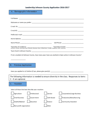 Fillable Online leadershipjohnsoncounty Leadership Johnson County ...