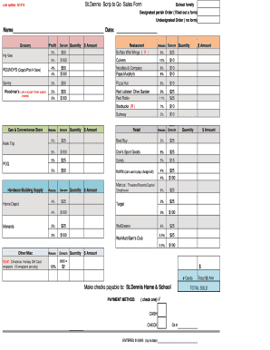 Fillable Online stdennisparish STG Order Form-MASTERxlsx ...