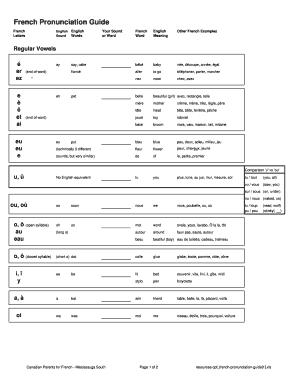 Fillable Online French Pronunciation Guide Fax Email Print - pdfFiller