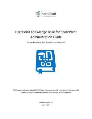 Fillable Online HarePoint Knowledge Base for SharePoint Administration Guide For SharePoint ...