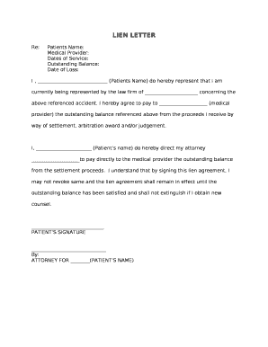 Fillable Online LIEN LETTER Fax Email Print - pdfFiller