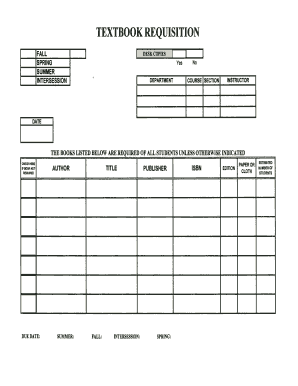 Fillable Online TEXTBOOK REQUISITION - formsfullertonedu Fax Email ...