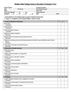 Fillable Online sciences buffalostate Evaluation Form PDF File ...