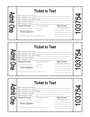 Fillable Online okbpa Test Ticket Test Ticket Test Ticket Test Ticket ...