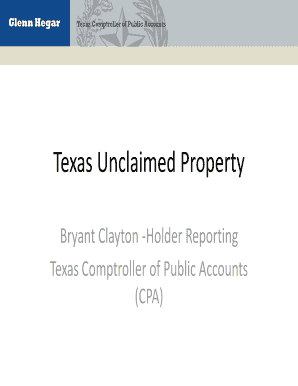 Fillable Online Texas Unclaimed Property Fax Email Print - pdfFiller