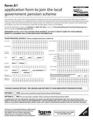 Fillable Online Form A1 application form to join the local government Fax Email Print - pdfFiller