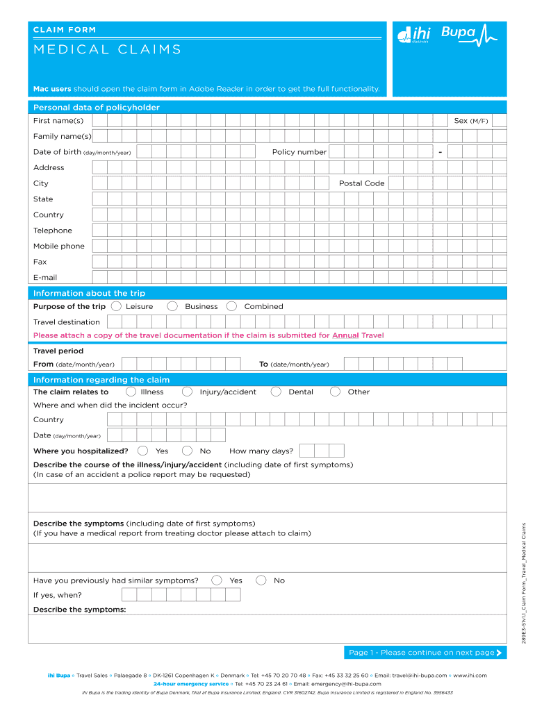 Fillable Online Claim Form MEDICAL CLAIMS - Clean Harbors My Health Fax ...