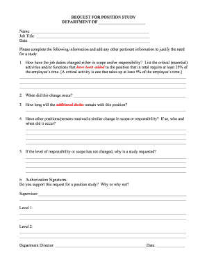 Fillable Online Position Study Request form02-revised Fax Email Print ...