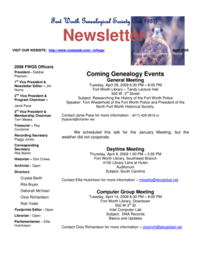 Fillable Online Newsletter Editor Jim Fax Email Print - pdfFiller