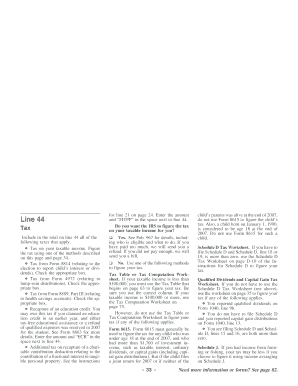 Fillable Online 2007 Instructions for Line 44 of Form 1040. 2007 ...