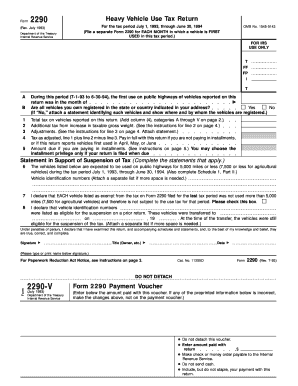 19 Printable Form 2290 Templates - Fillable Samples in PDF, Word to ...