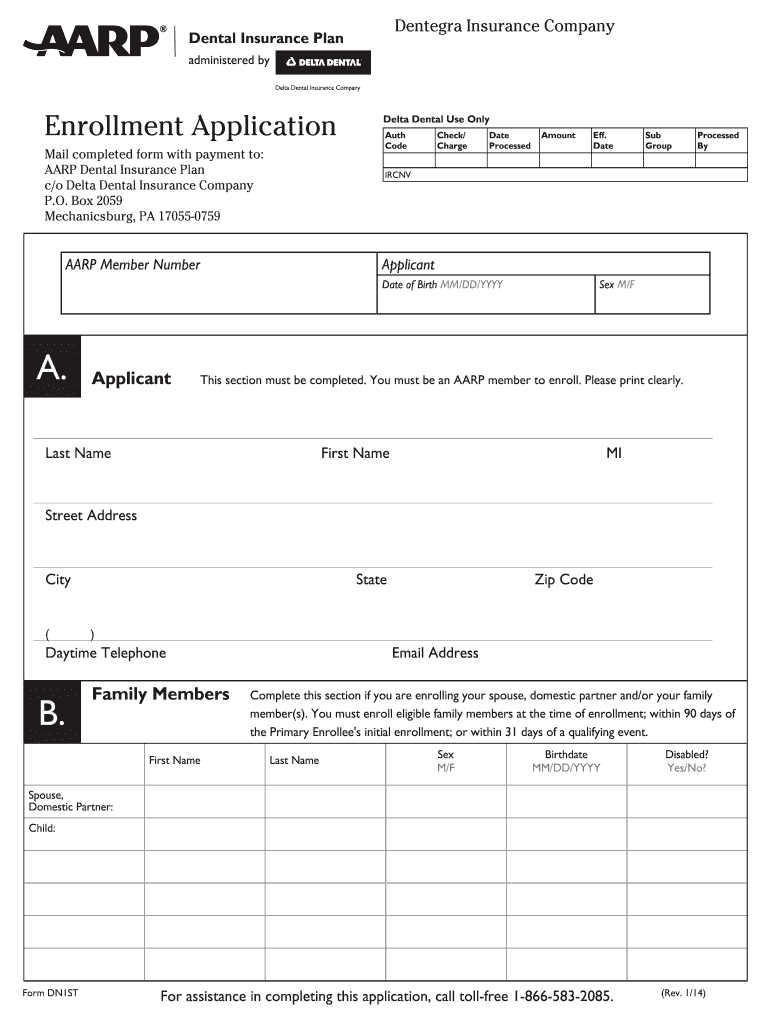 Fillable Online Dental Insurance Plan Enrollment Fax Email Print ...