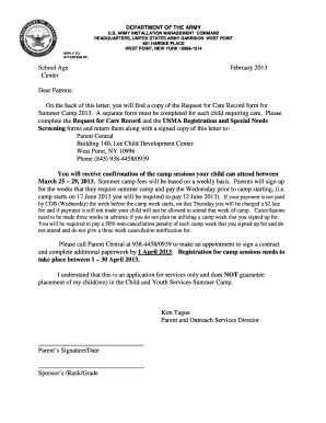 Fillable Online DEPARTMENT OF THE ARMY US ARMY INSTALLATION Fax Email ...
