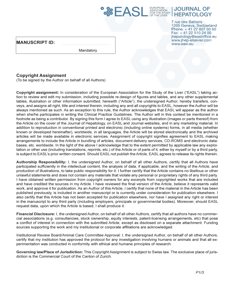 Fillable Online Copyright Assignment and Related Declarations Fax Email Print - pdfFiller