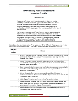 Fillable Online HPRP-Inspection Checklist - Sarasota Office of Housing ...