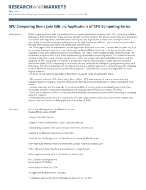 Fillable Online GPU Computing Gems Jade Edition. Applications of GPU ... Fax Email Print - pdfFiller