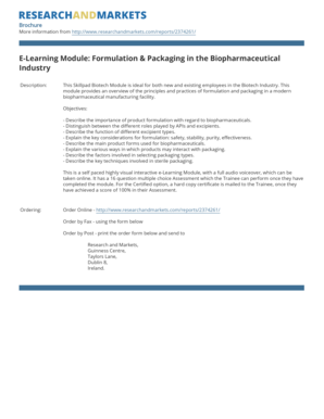 Fillable Online E-Learning Module: Formulation & Packaging in the ...