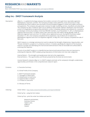 Fillable Online eBay Inc - SWOT Framework Analysis Fax Email Print ...