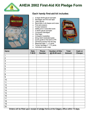 Fillable Online AHEIA Pledge Form.pdf - Hunting for Tomorrow Foundation ...