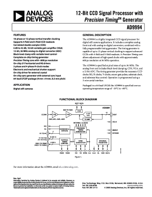 Fillable Online AD9994 12-Bit CCD Signal Processor with Precision ...