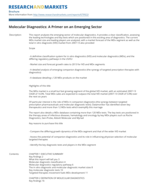 Fillable Online Molecular Diagnostics: A Primer on an Emerging Sector Fax Email Print - pdfFiller