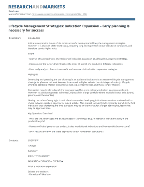 Fillable Online Lifecycle Management Strategies Indication Expansion ...