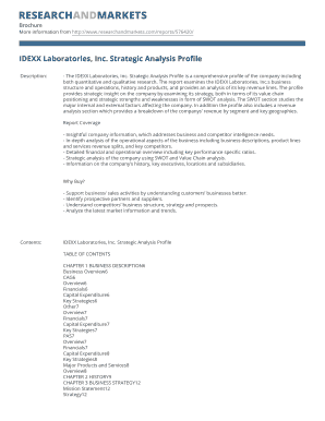 Fillable Online IDEXX Laboratories, Inc. Strategic Analysis Profile - Research and ... Fax Email ...
